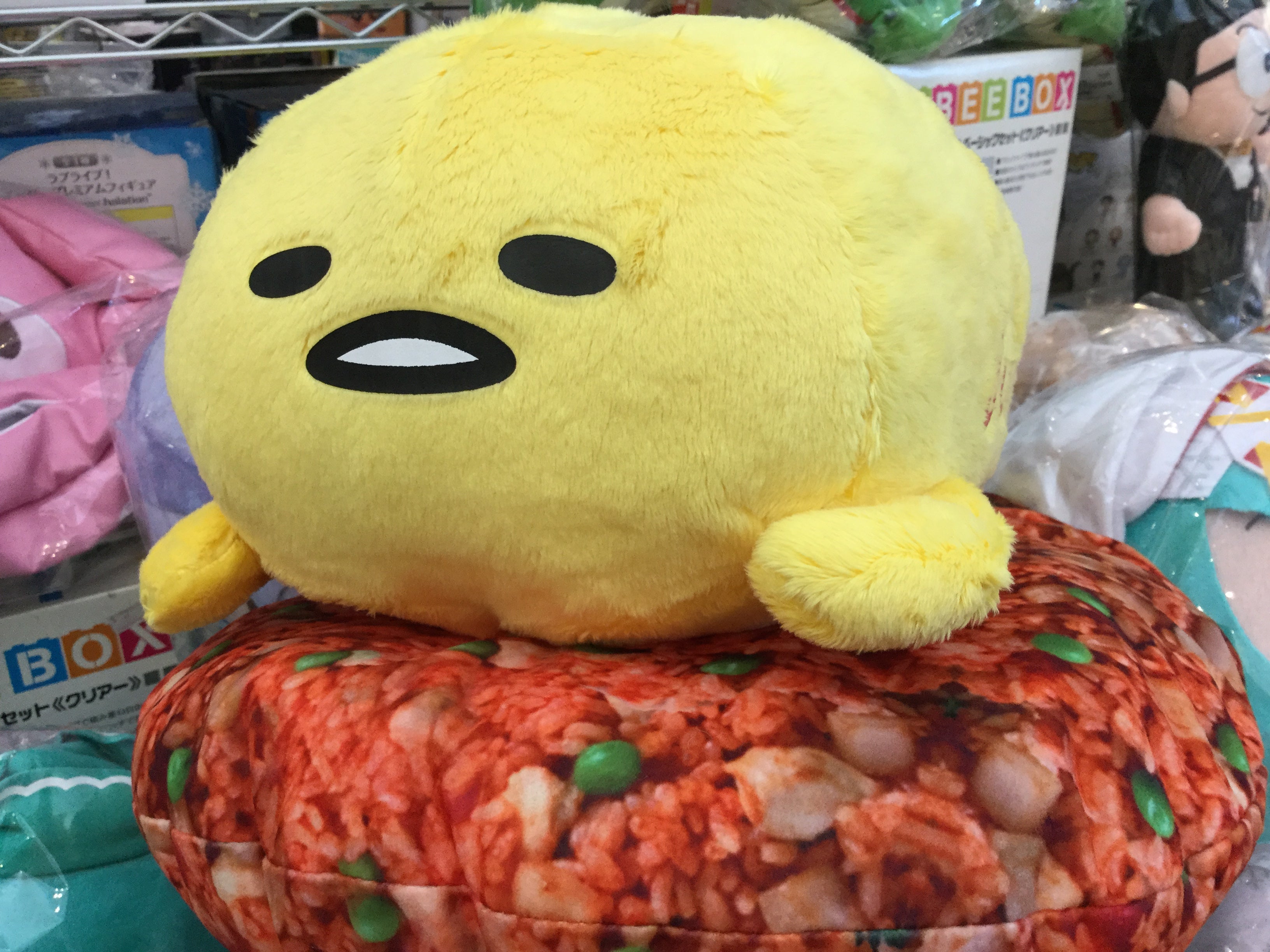 Sanrio Gudetama Papa Fried Rice Medium Plush In stock Gacha Hobbies